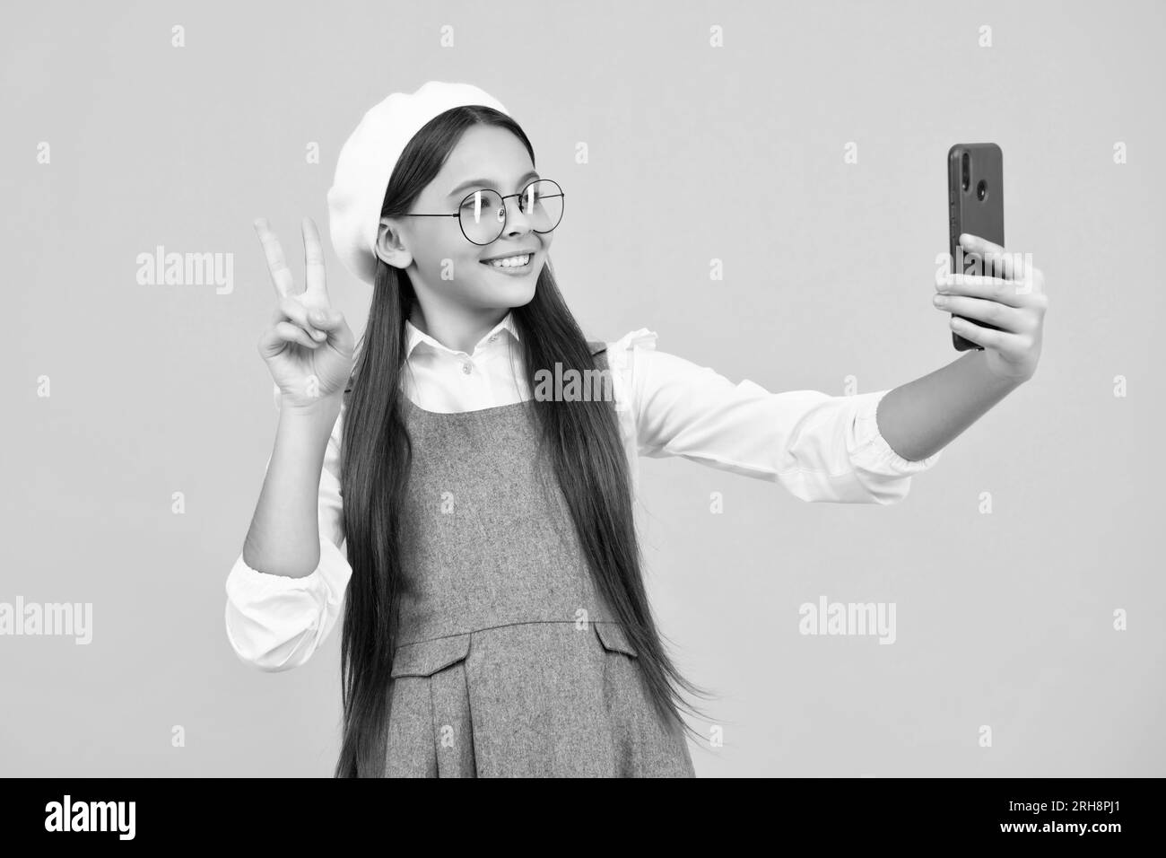 Kids selfie. Mobile online shopping. Cute teen child girl paying with ...