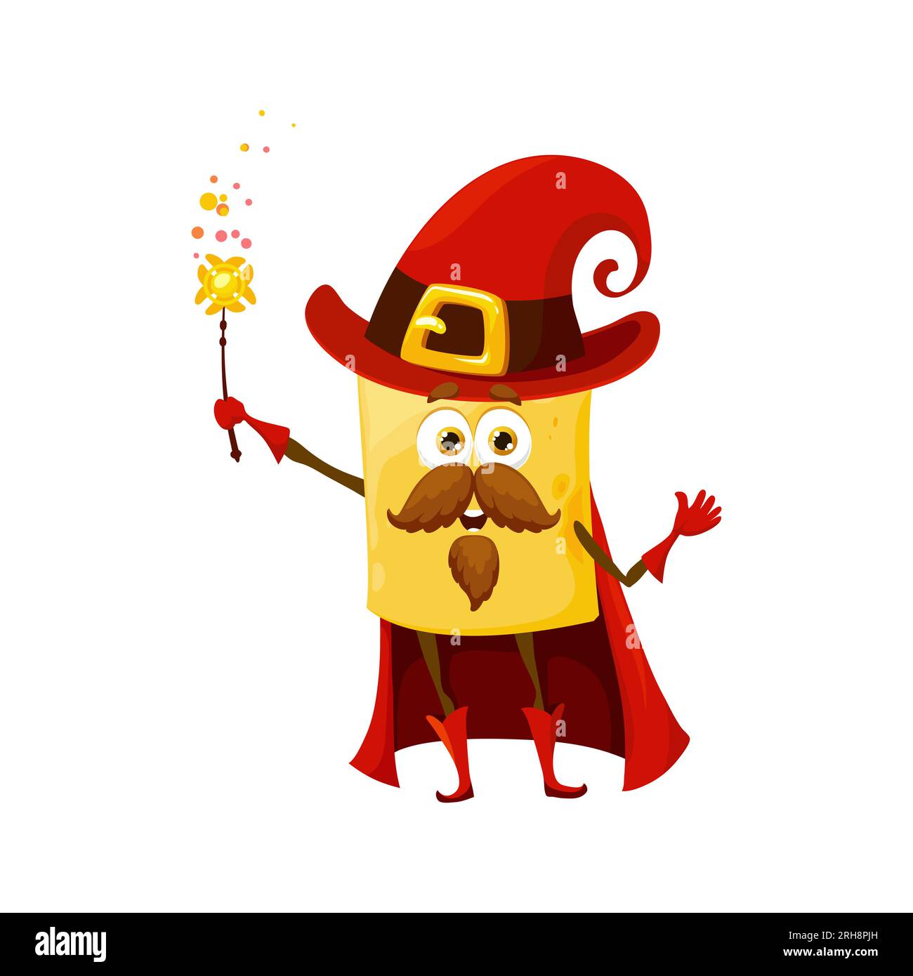 Cartoon Halloween quadretti pasta wizard character. Warlock, magician ...