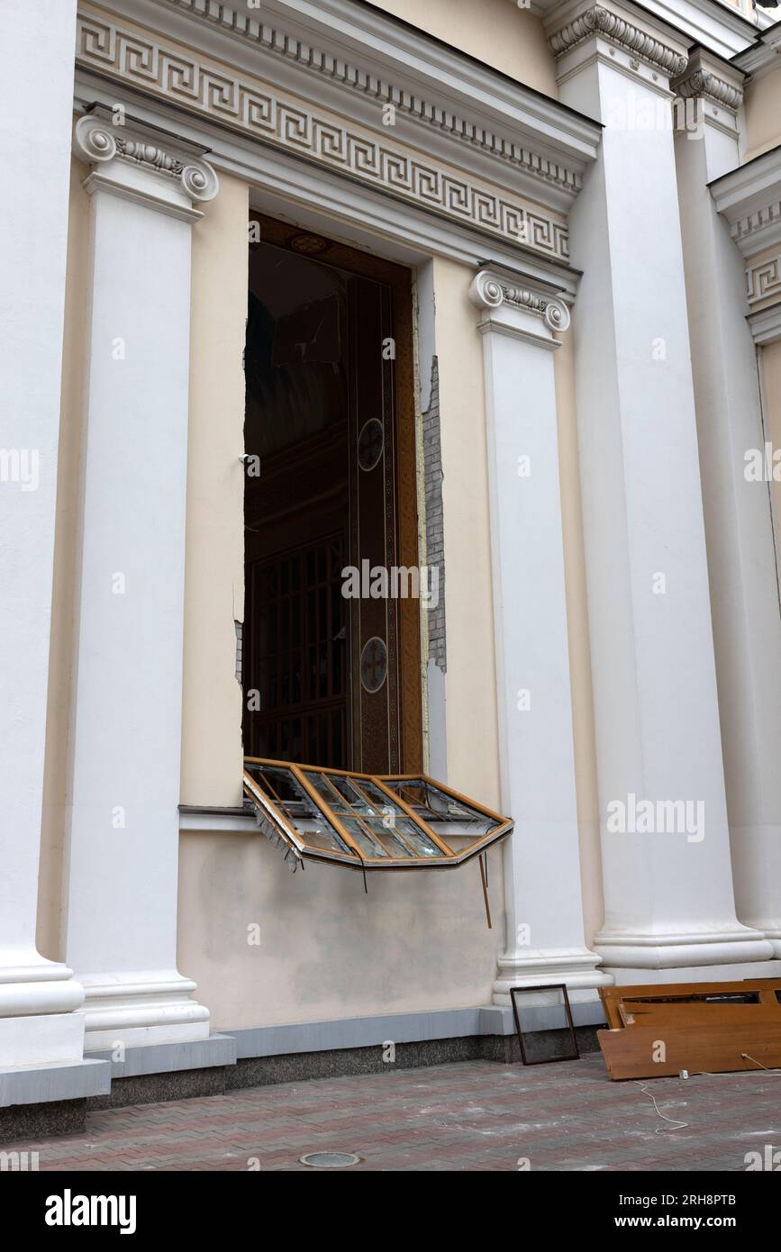 Building of an Orthodox church in Odessa destroyed by rocket during war ...