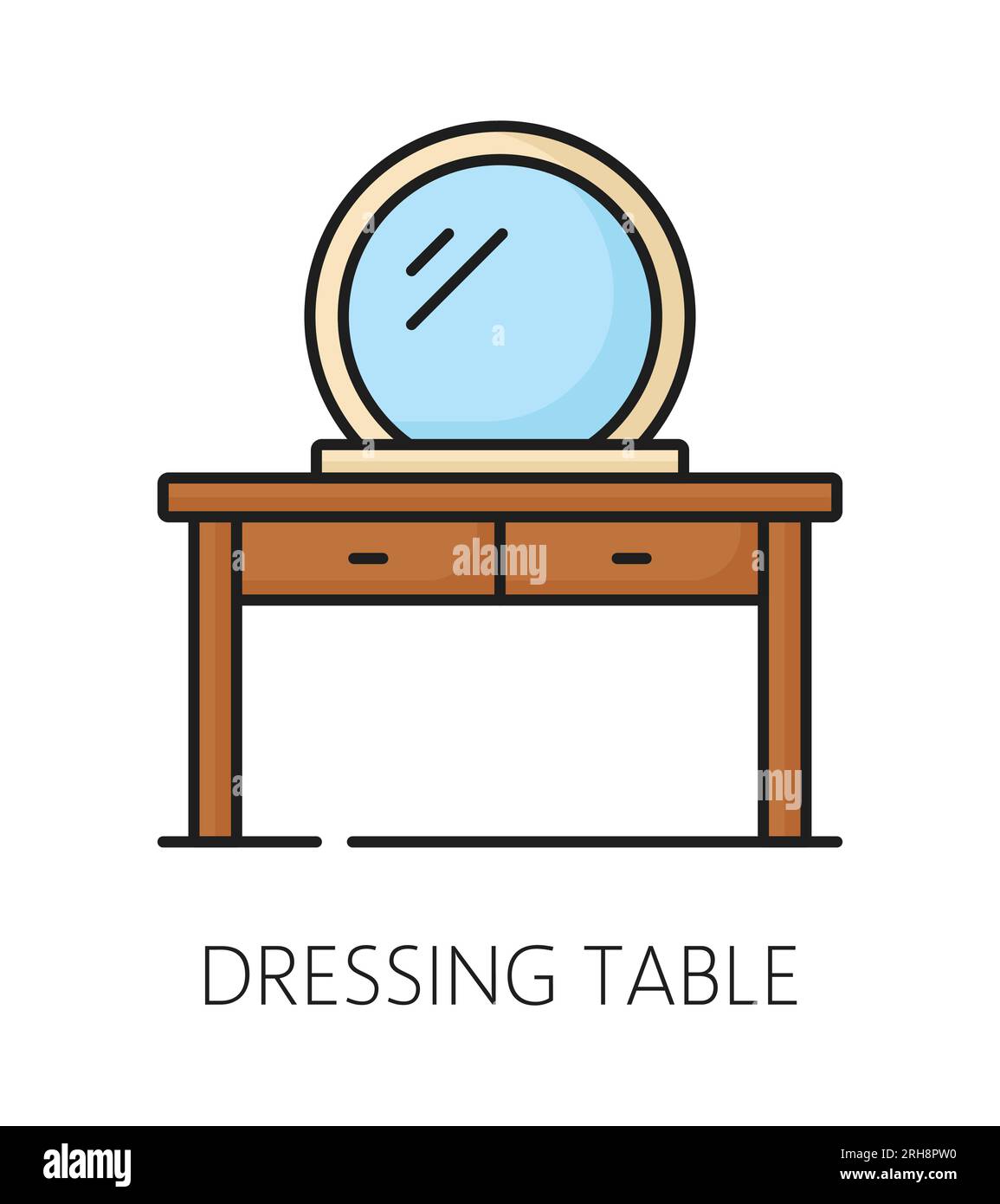 Dressing table, furniture icon for home interior or room design element ...