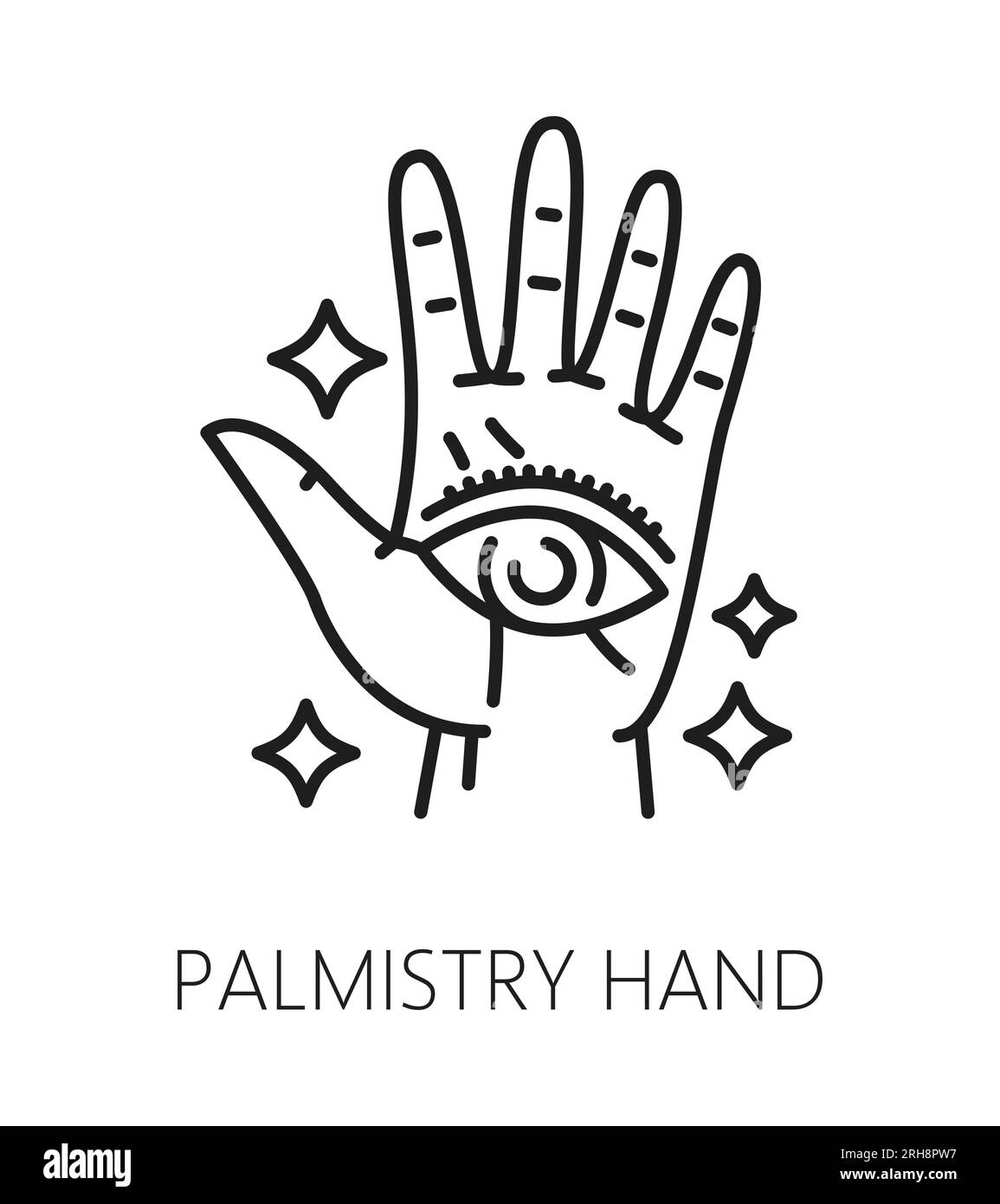 Palmistry hand, witchcraft magic icon of esoteric and chiromancy ...