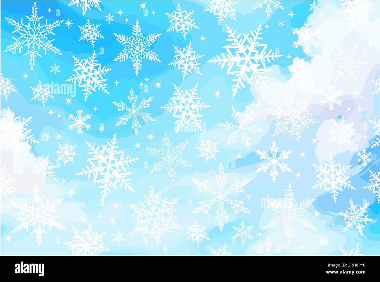 Christmas background snowflakes on blue sky vector Stock Vector Image ...