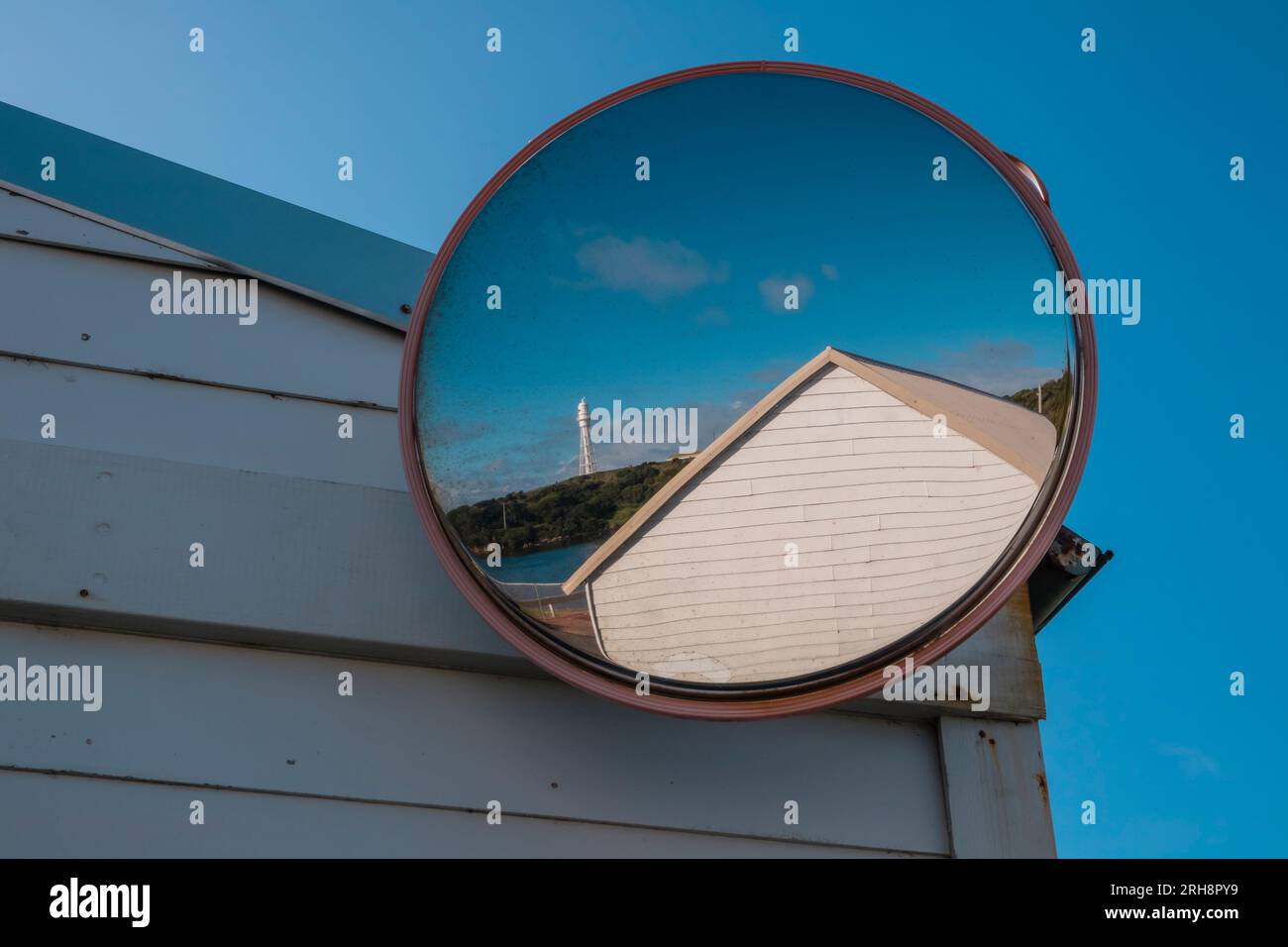 Photograph of the Currie Lighthouse as viewed from a large security ...
