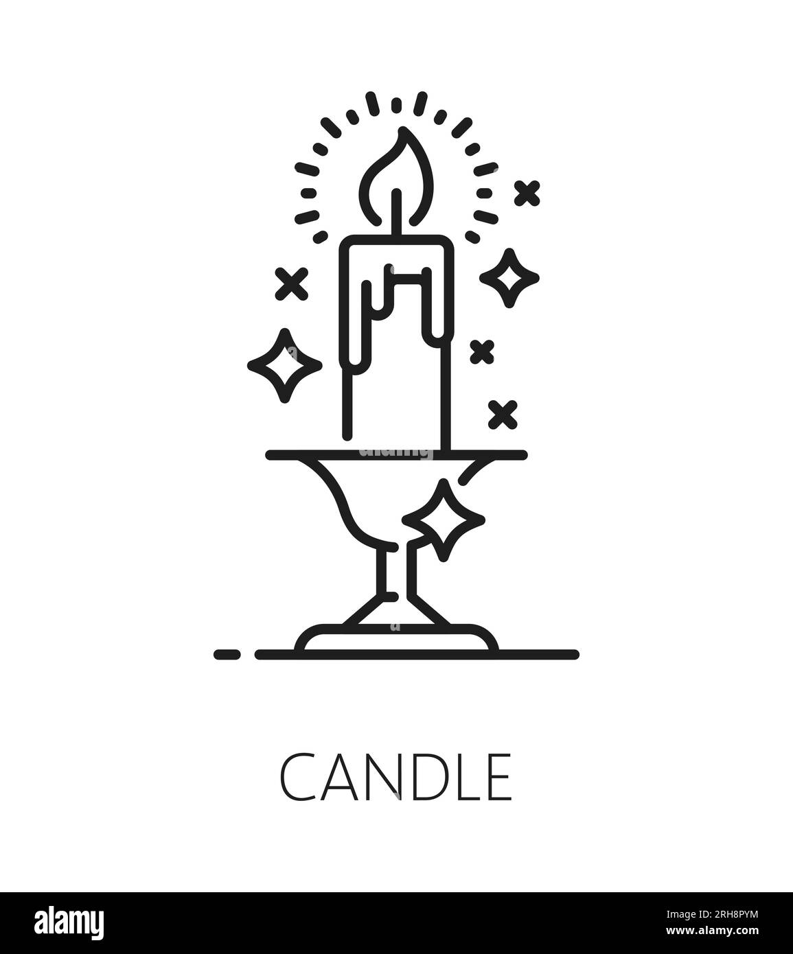 Candle. Witchcraft and magic icon. Mystery, esoteric, astrology symbol ...