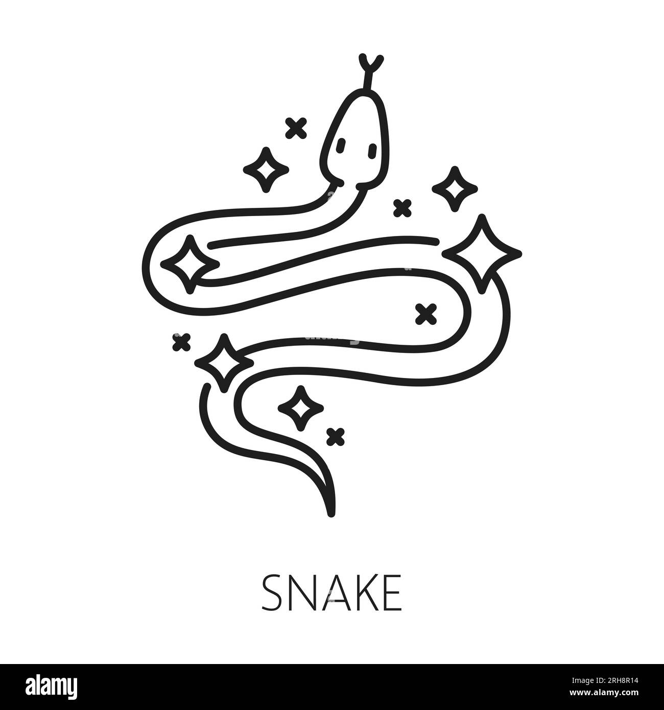 Snake. Witchcraft and magic icon. Mystery, esoteric, astrology symbol ...