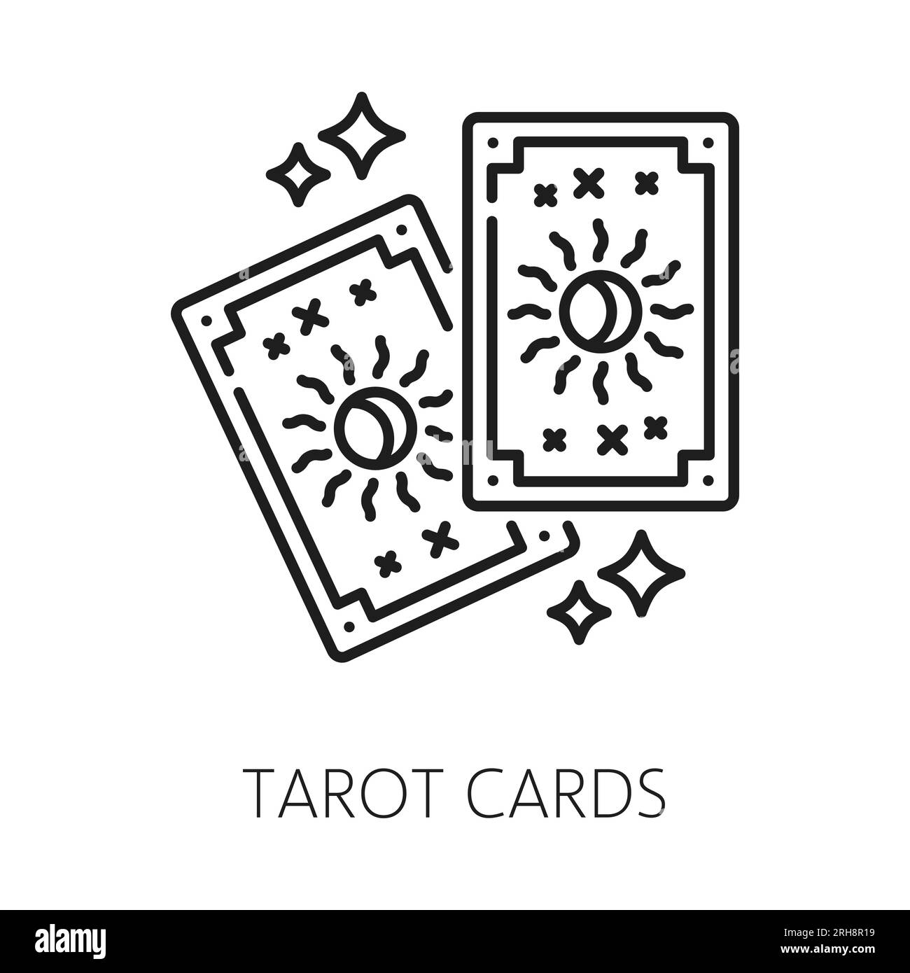 Tarot cards icon, esoteric, astrology and witchcraft magic mystery ...