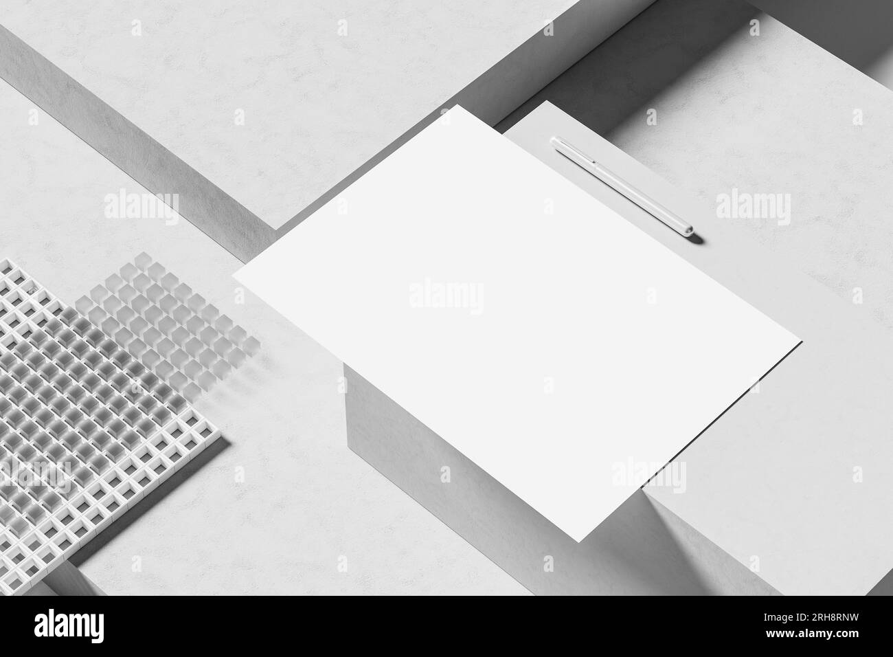 A4 size white paper mock up isolated on white background. Blank ...