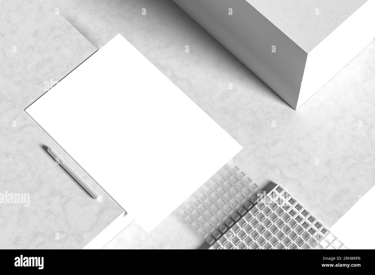 A4 size white paper mock up isolated on white background. Blank ...