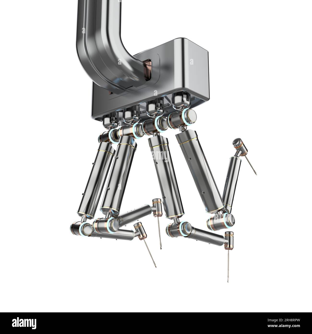 3d rendering robotic assisted surgery machine isolated on white ...