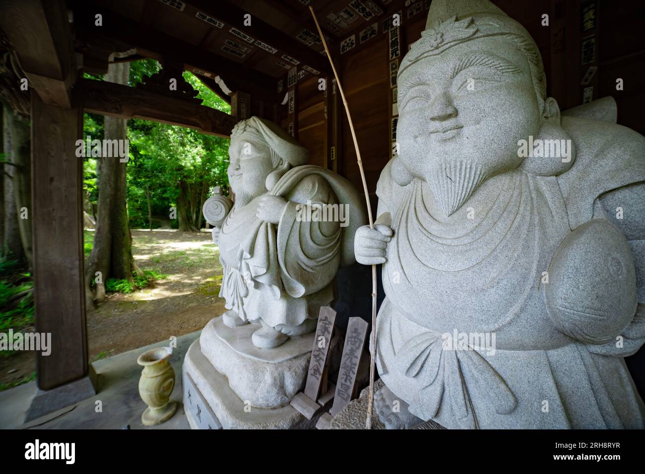 Japanese guardian statues at the traditional street in Tokyo Stock ...