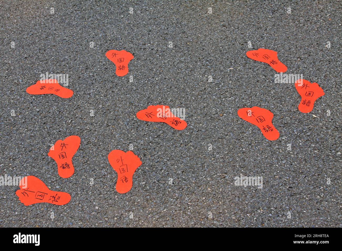 Red footprints hi-res stock photography and images - Alamy