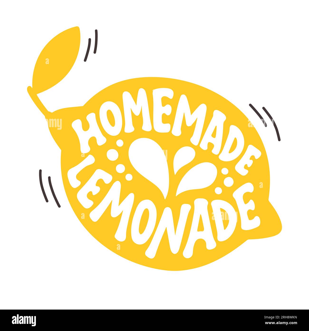 Lemonade lettering Homemade lemonade in lemon silhouette on white ...