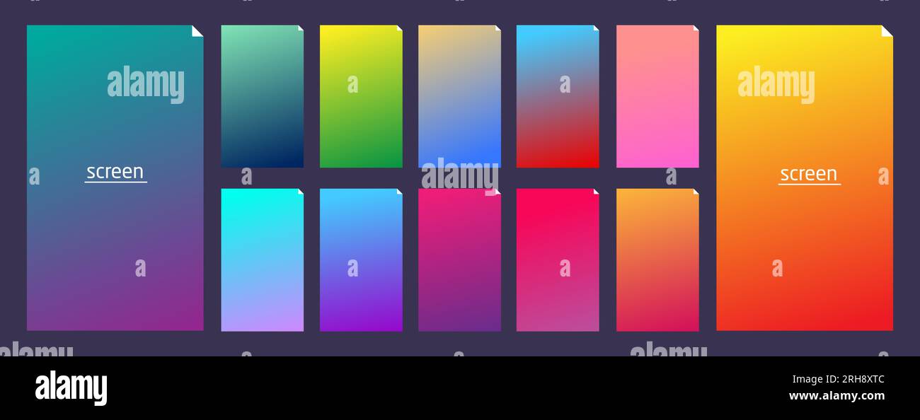 Soft pastel gradient smooth and vibrant color background set for devices, pc and modern ...
