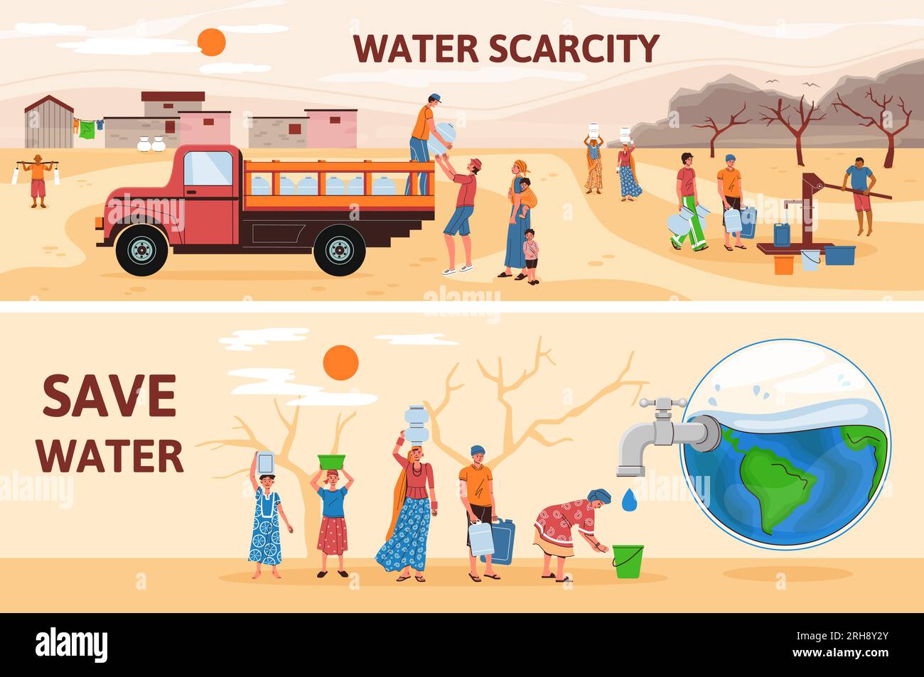 Desert water scarcity Cut Out Stock Images & Pictures - Alamy