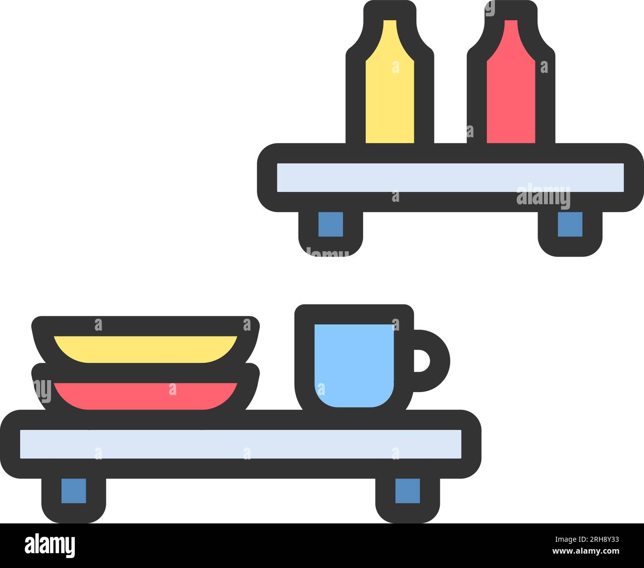 Books cabinet interior Stock Vector Images - Alamy