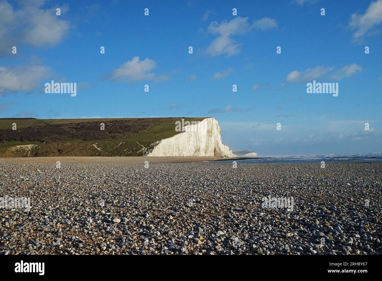 The great views from the top of the Seven Sisters chalk cliffs and ...