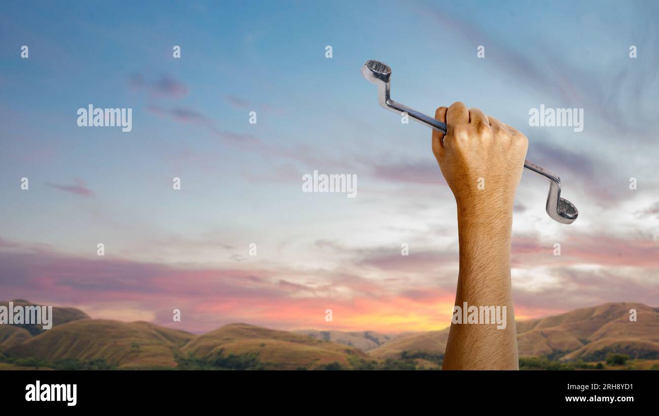 Labour day hand holding hi-res stock photography and images - Alamy