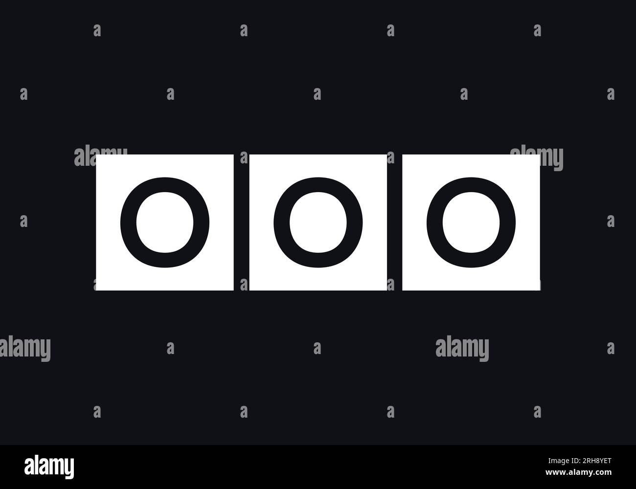 Triple letter square logo design, multi Letter box symbol vector ...