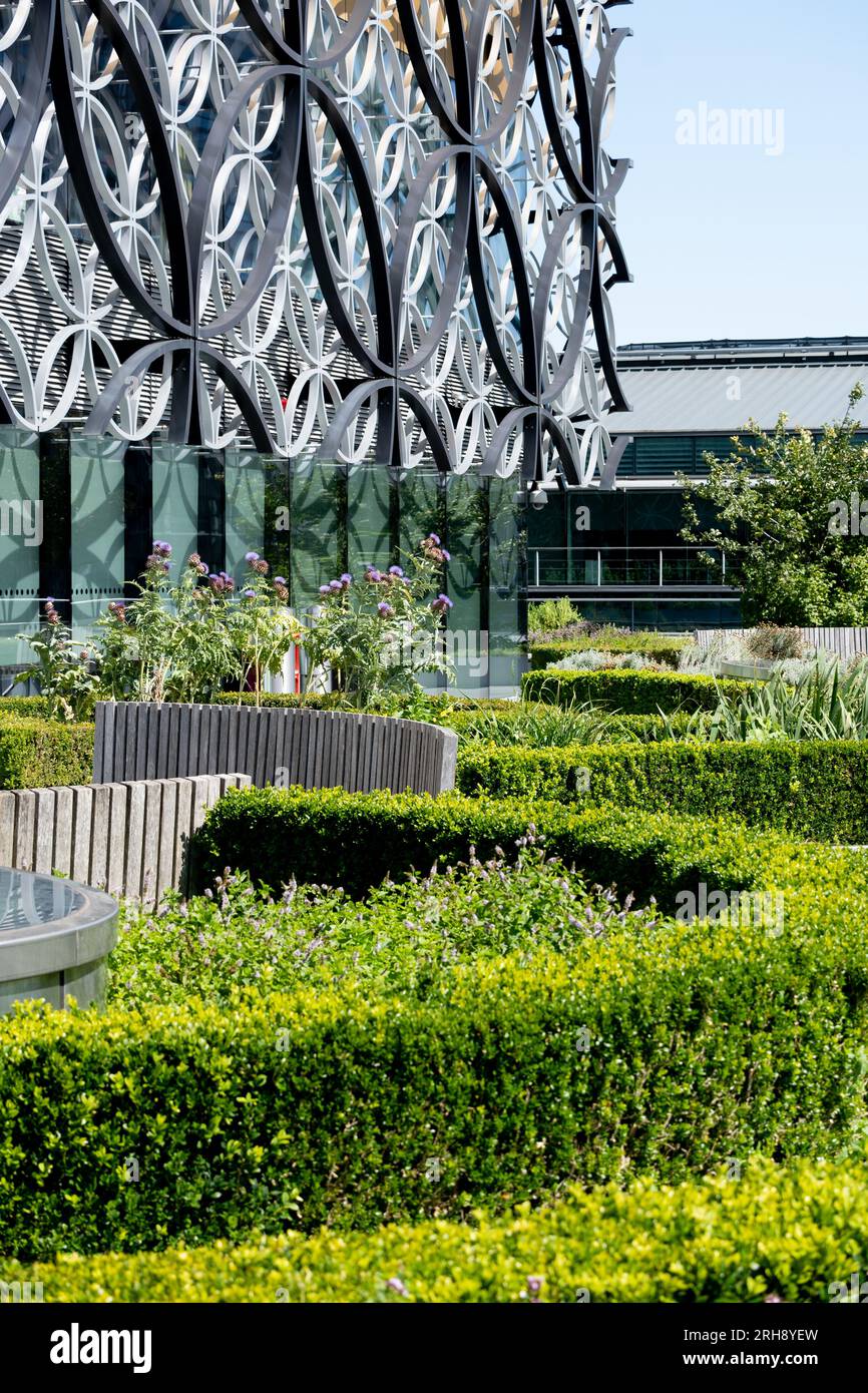 Rooftop garden, the Library of Birmingham, West Midlands, England, UK ...