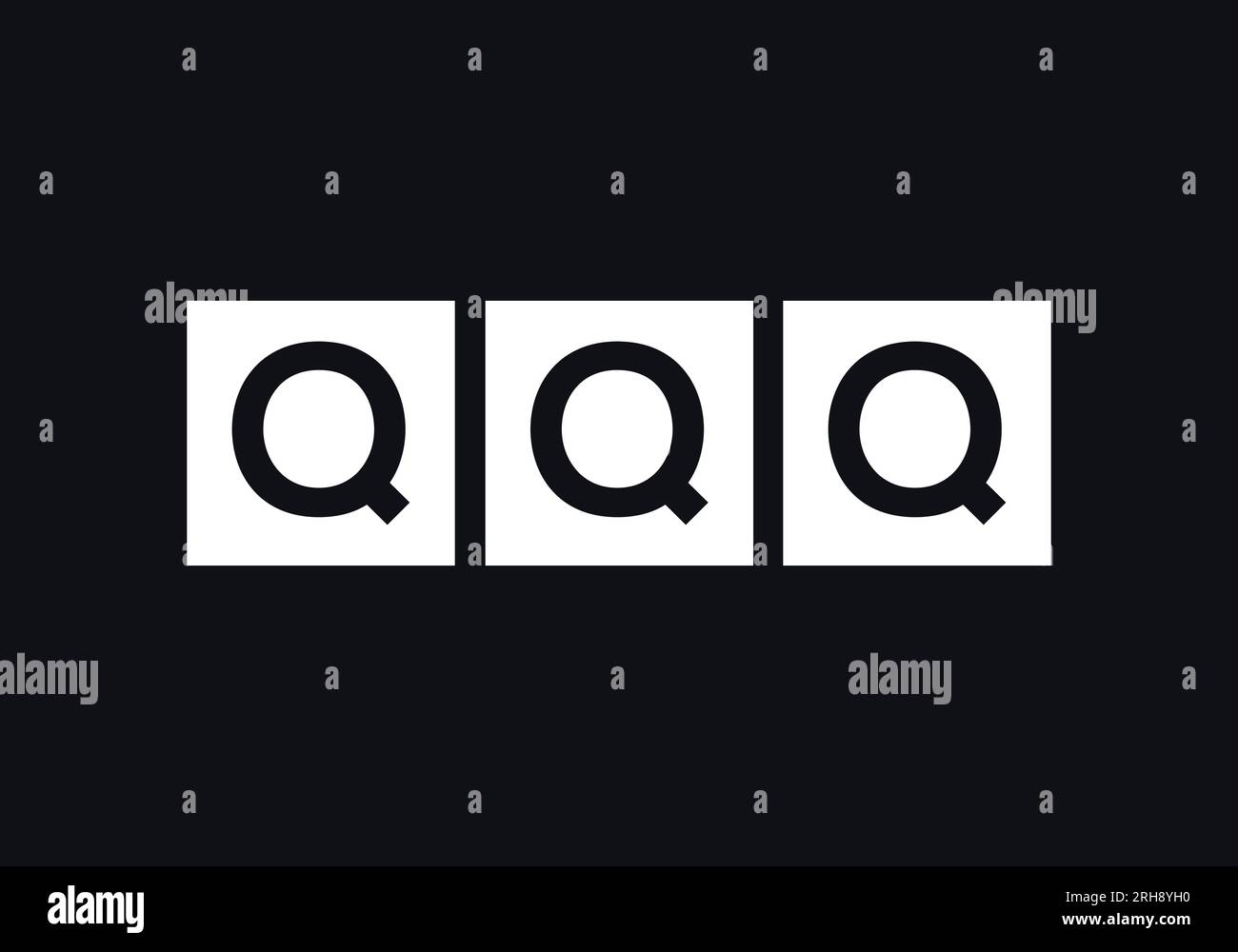 Triple letter square logo design, multi Letter box symbol vector ...