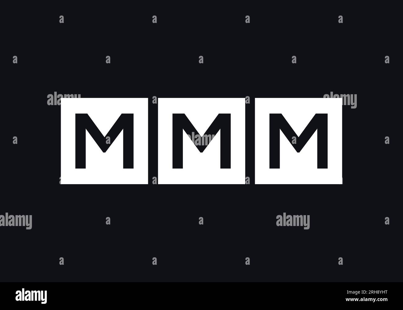 Triple letter square logo design, multi Letter box symbol vector ...