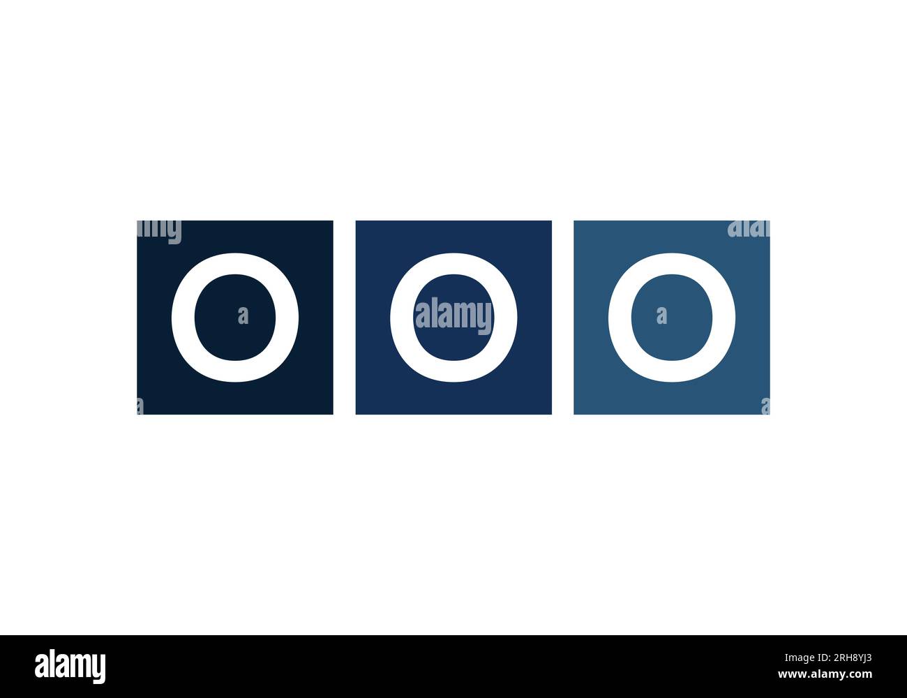 Triple letter square logo design, multi Letter box symbol vector ...