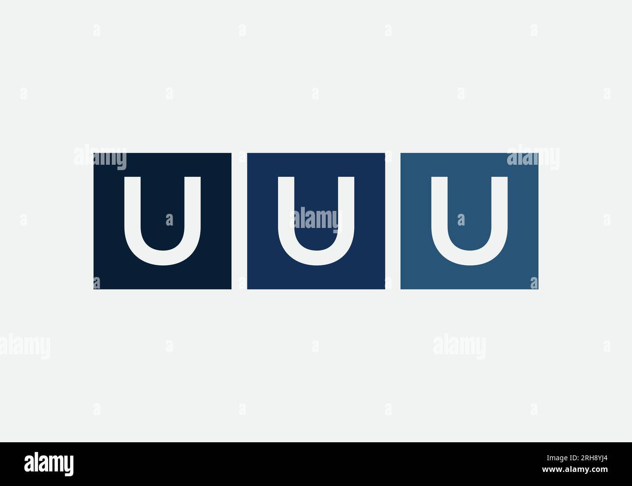 Triple letter square logo design, multi Letter box symbol vector ...