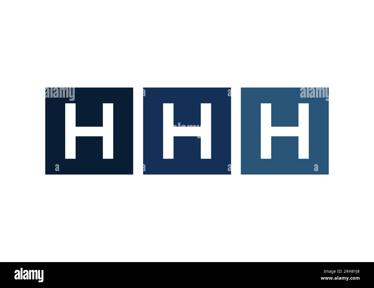 Triple letter square logo design, multi Letter box symbol vector ...