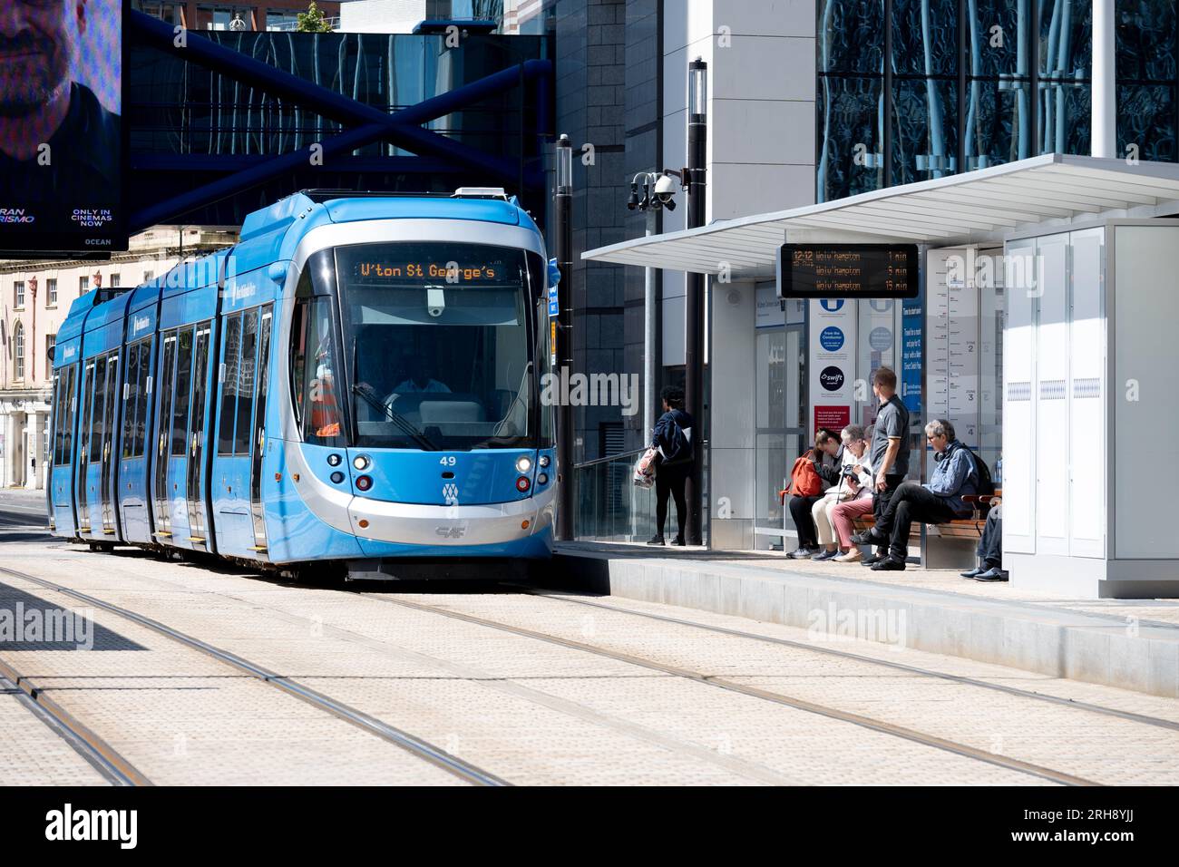 West Midlands Metro tram in Centenary Square, Birmingham, UK Stock ...