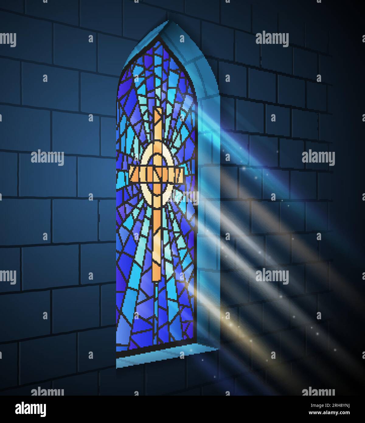 Stained Glass Mosaic Church Temple Cathedral Windows Light Composition