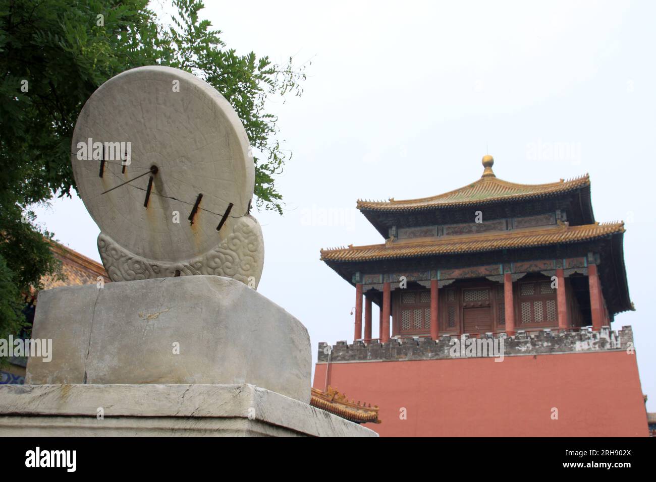 sundial and chinese ancient architecture in the Imperial Palace of ...