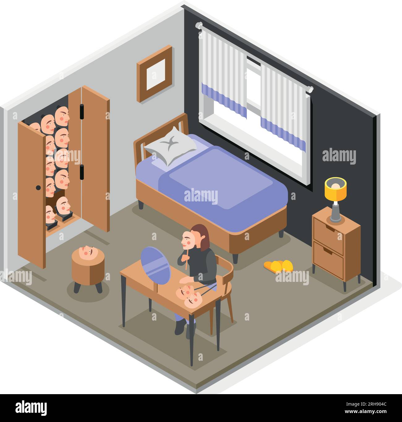 Hide in wardrobe Stock Vector Images - Alamy