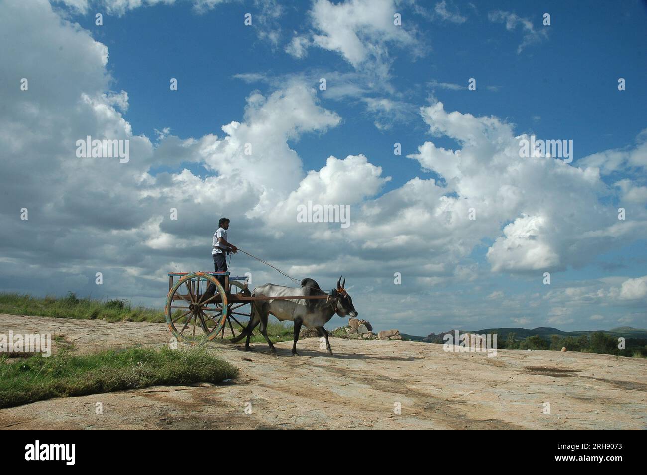Bull cart at rural house India Stock Photo - Alamy