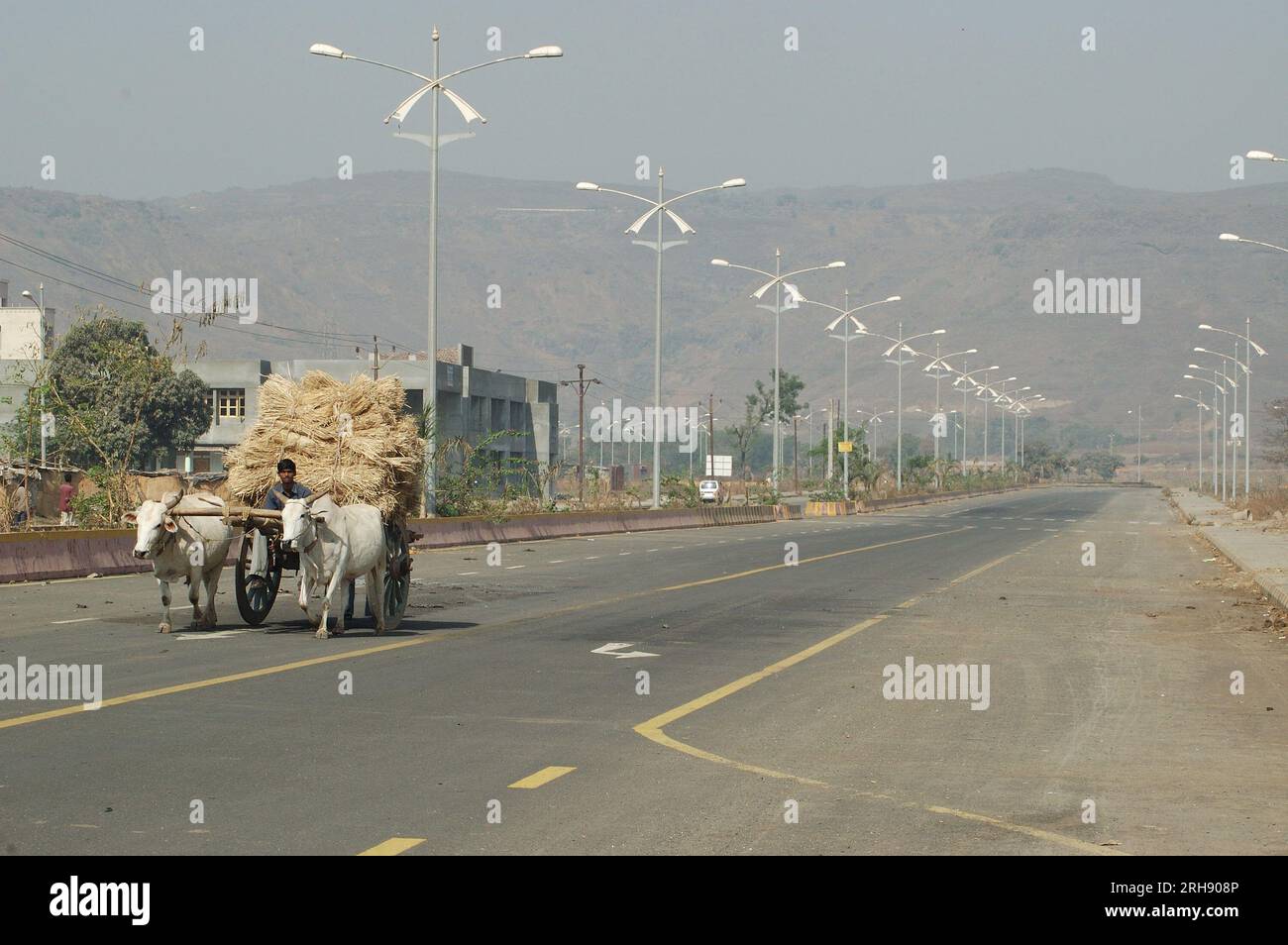 Bull cart at rural house India Stock Photo - Alamy