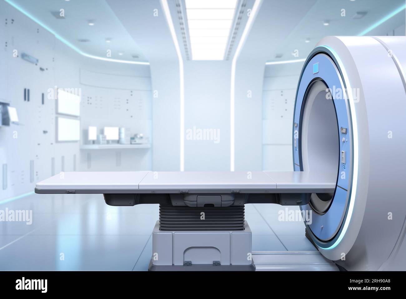 Hospital radiology room with 3d rendering mri scanner machine Stock ...