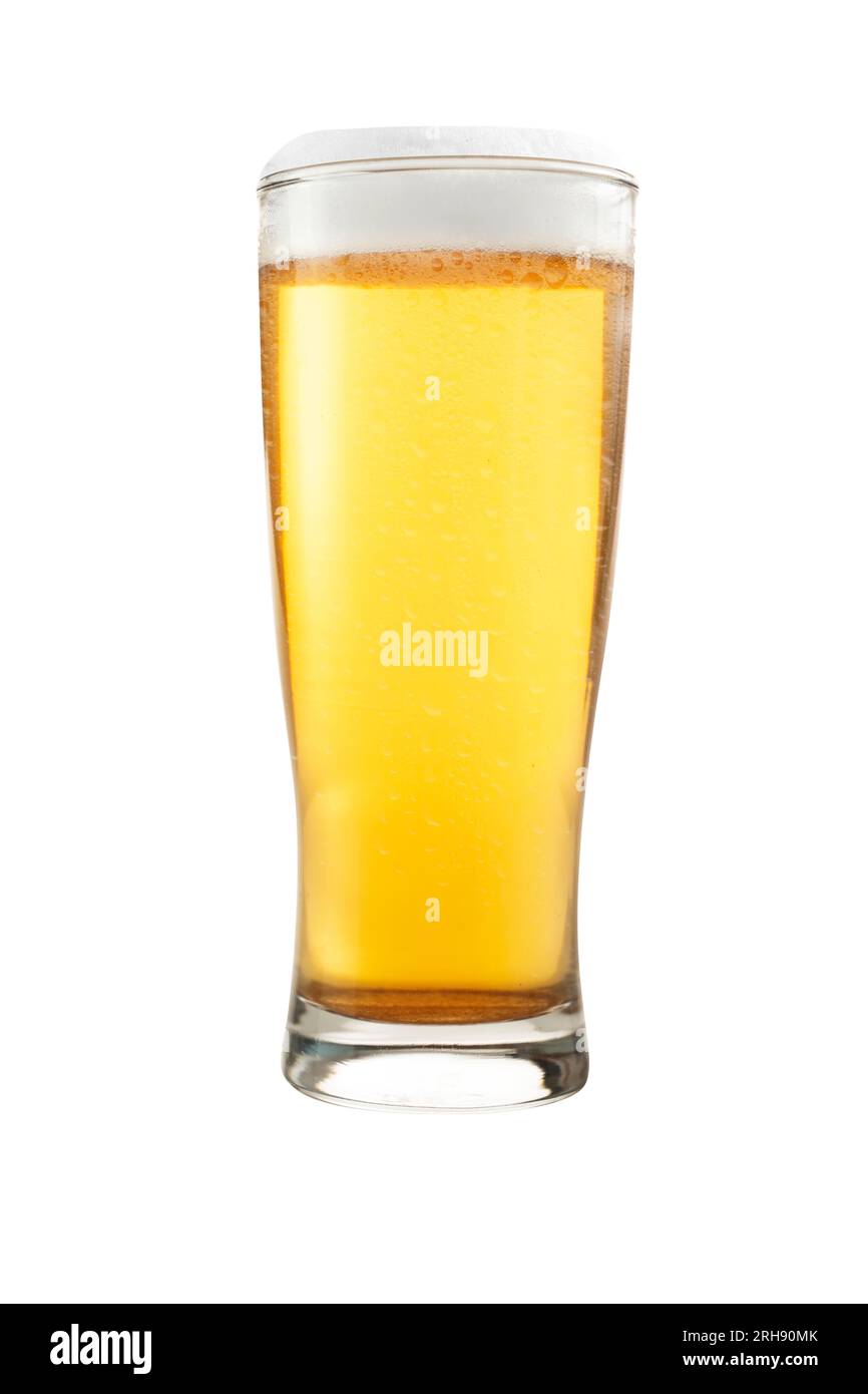 The glass of cold beer isolated over white background Stock Photo - Alamy
