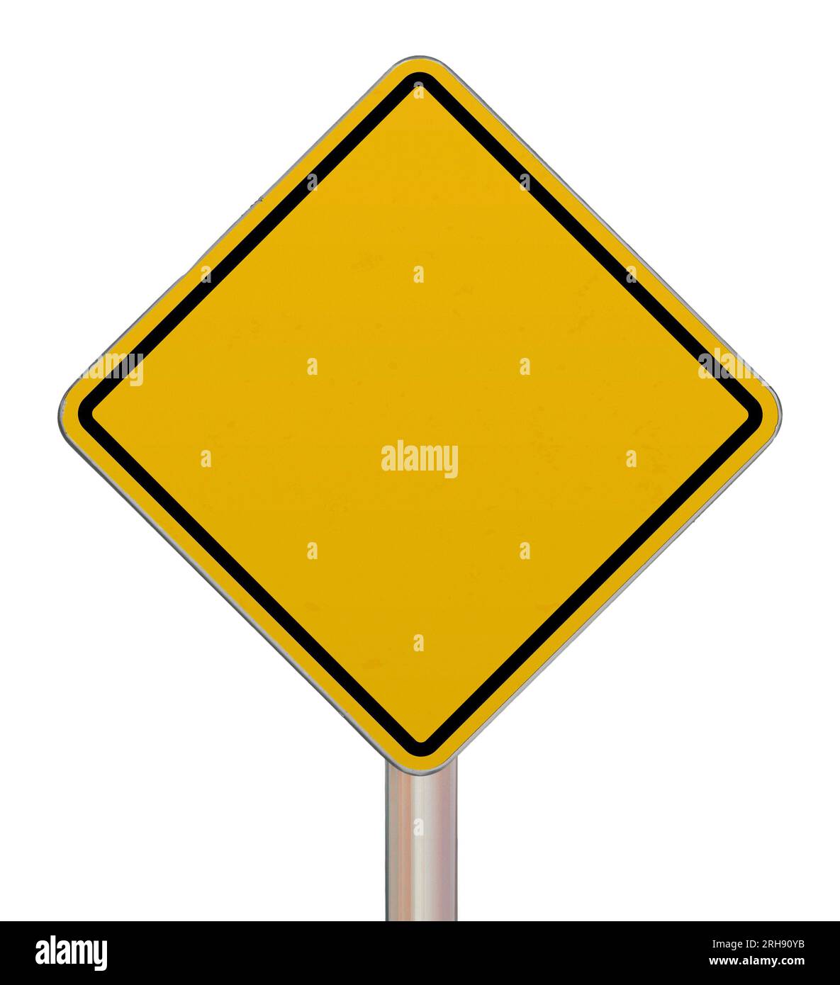 Diamond-shaped crossing sign with yellow background and black border ...