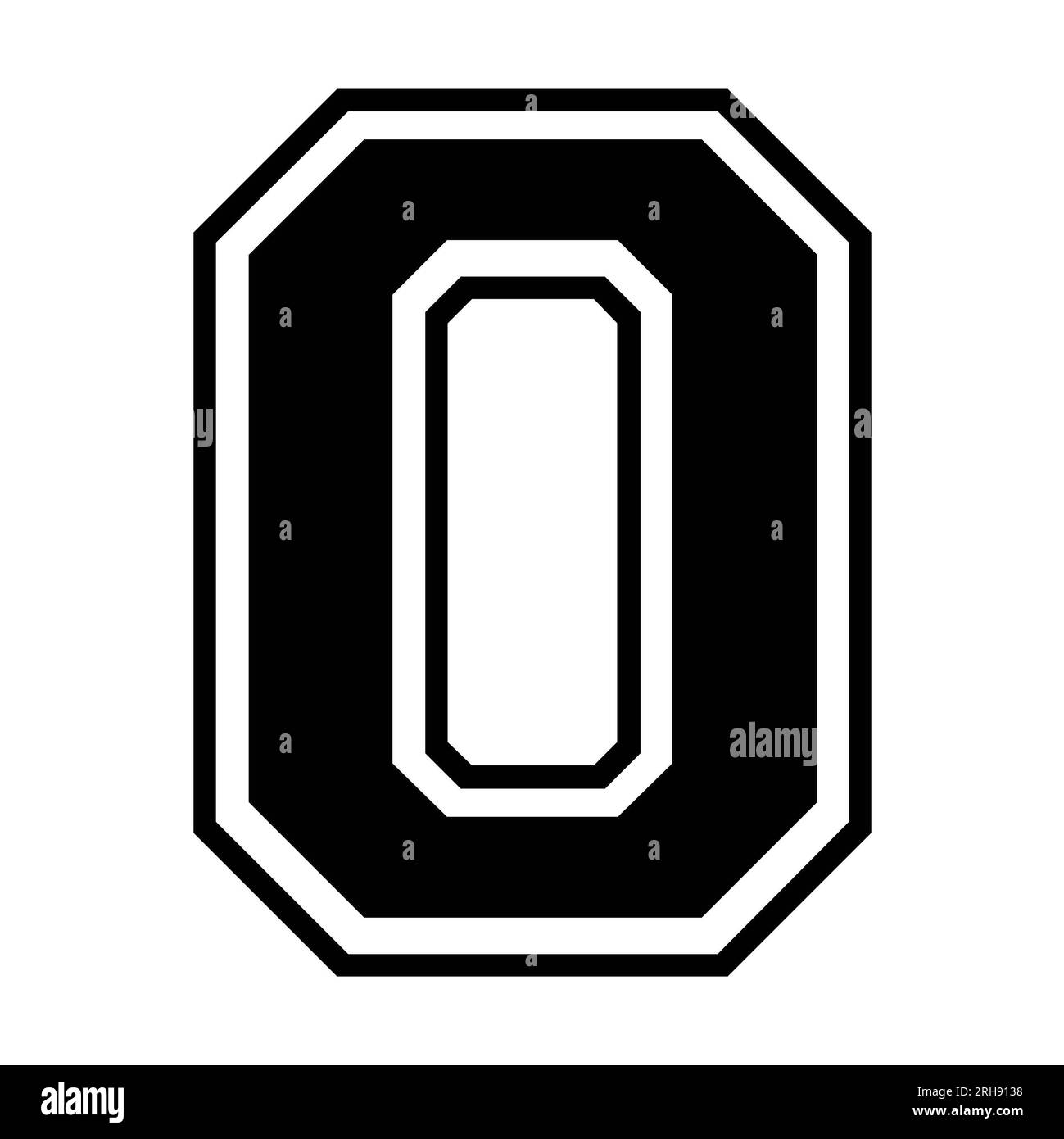 O letter college sports jersey font on white background. Isolated ...