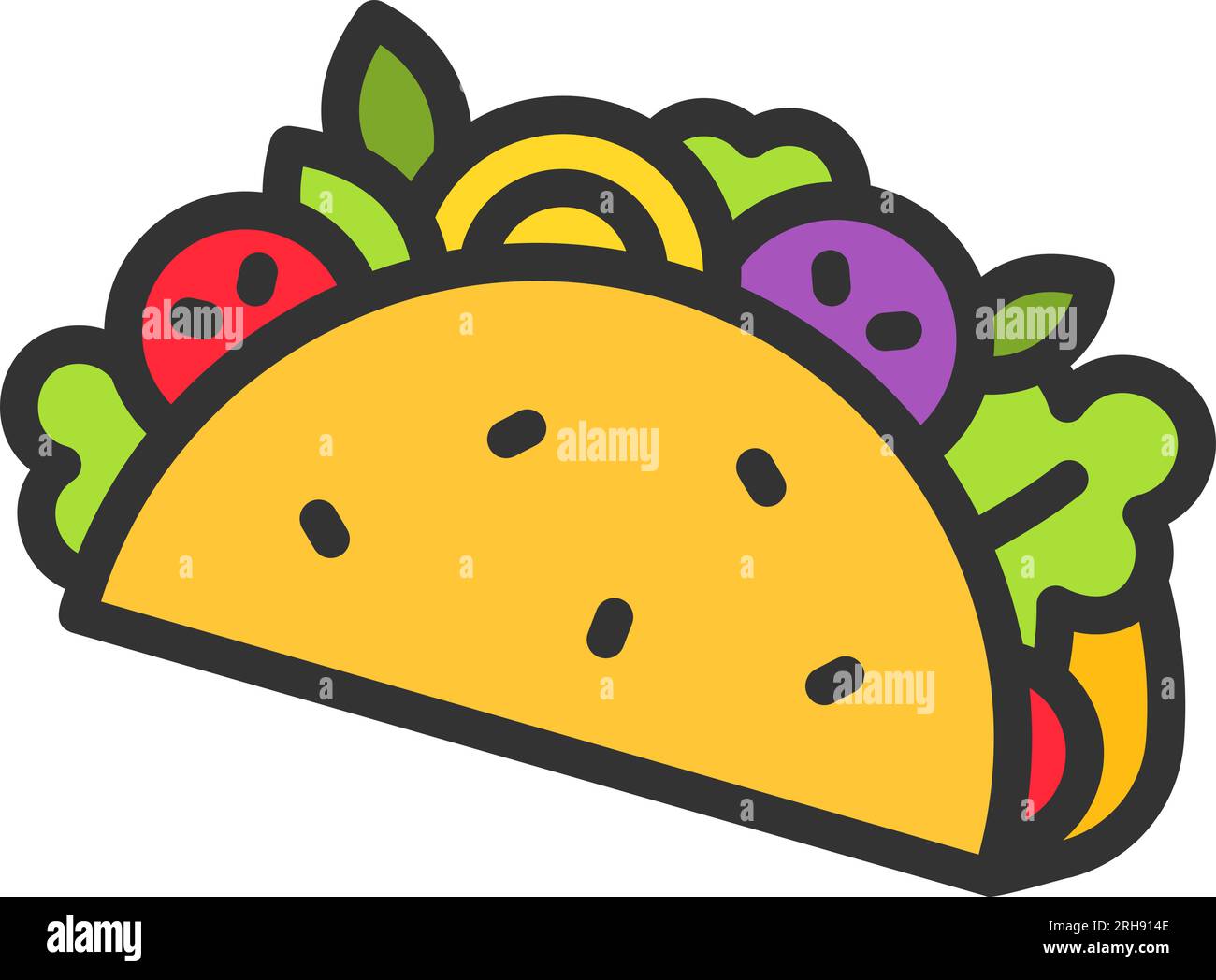 Tasty taco icon outline Stock Vector Images - Alamy