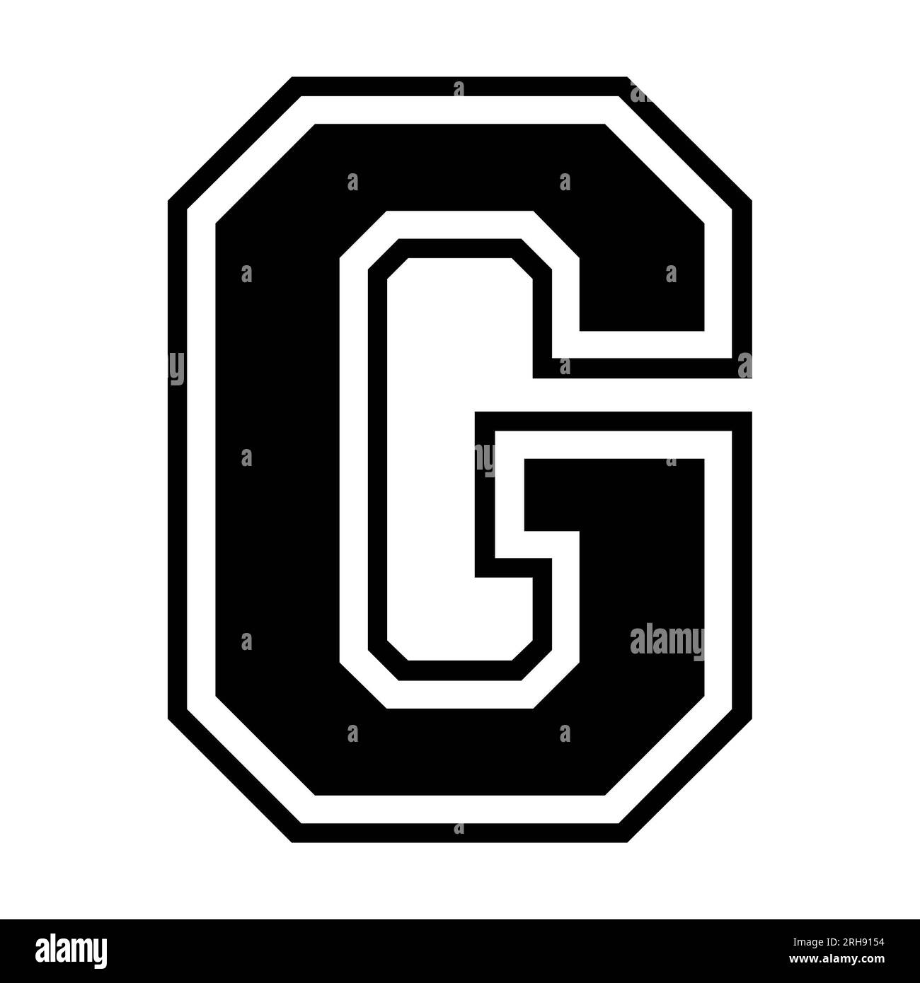 G letter college sports jersey font on white background. Isolated ...
