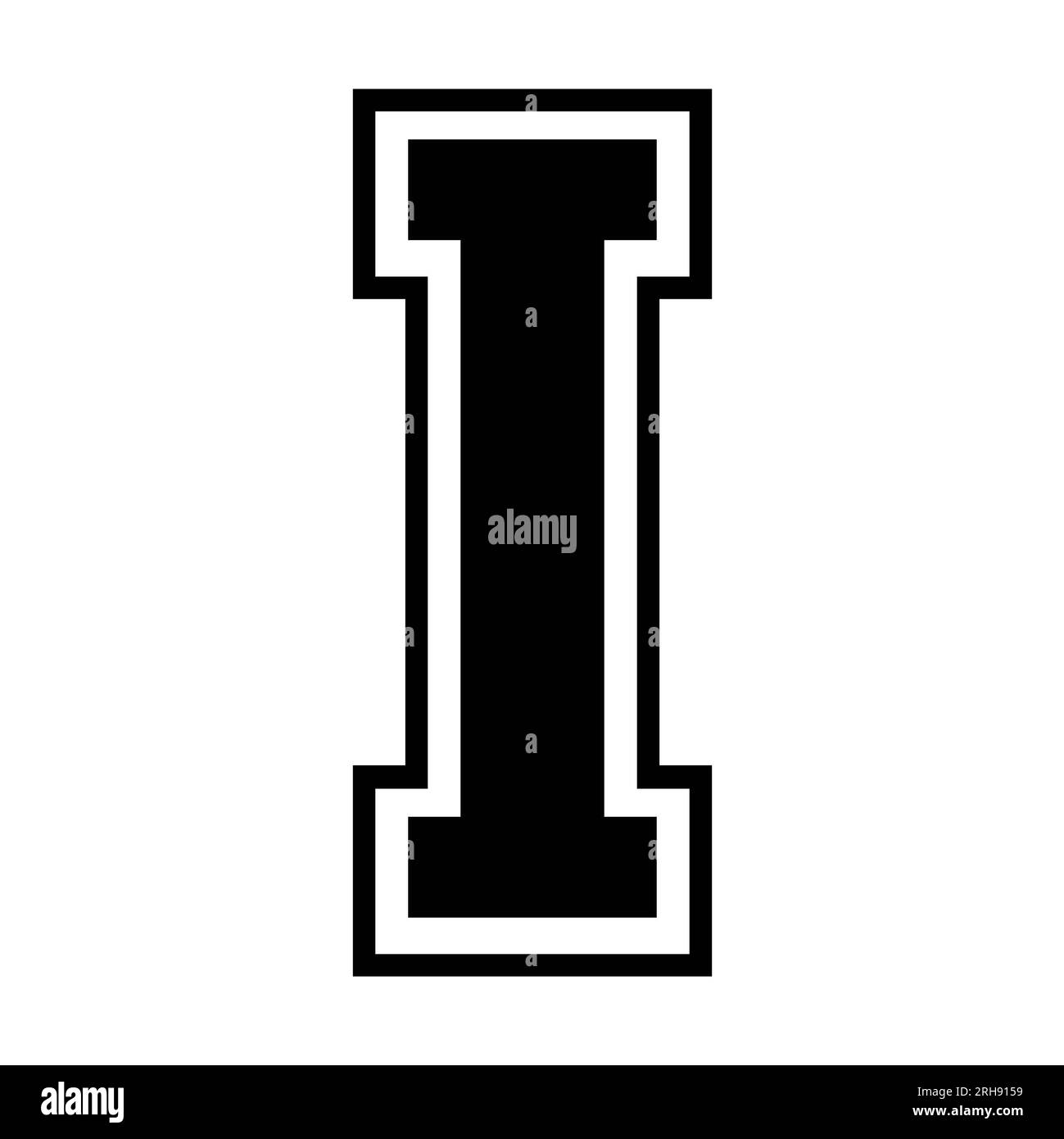 I letter college sports jersey font on white background. Isolated ...