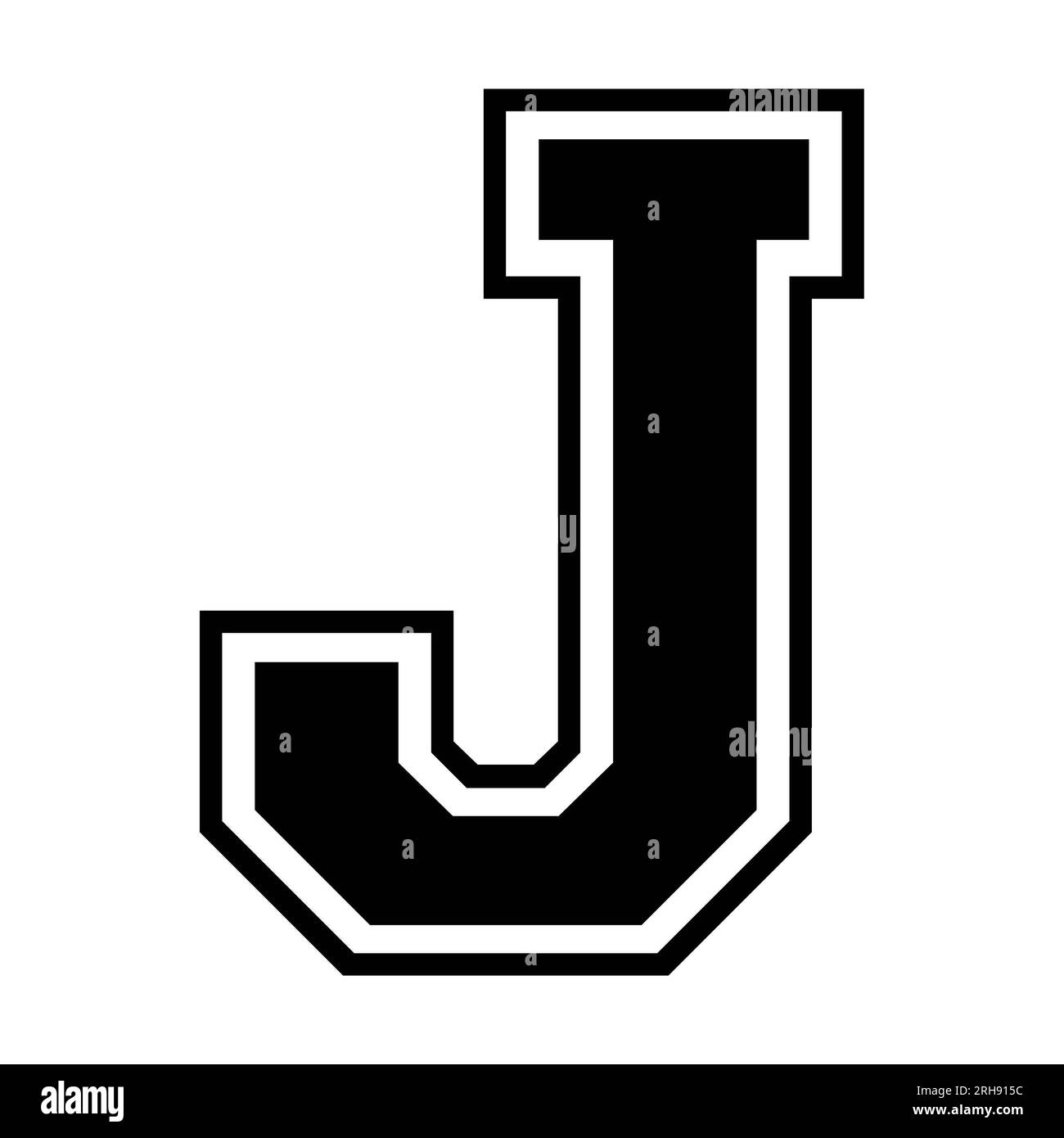 J letter college sports jersey font on white background. Isolated ...