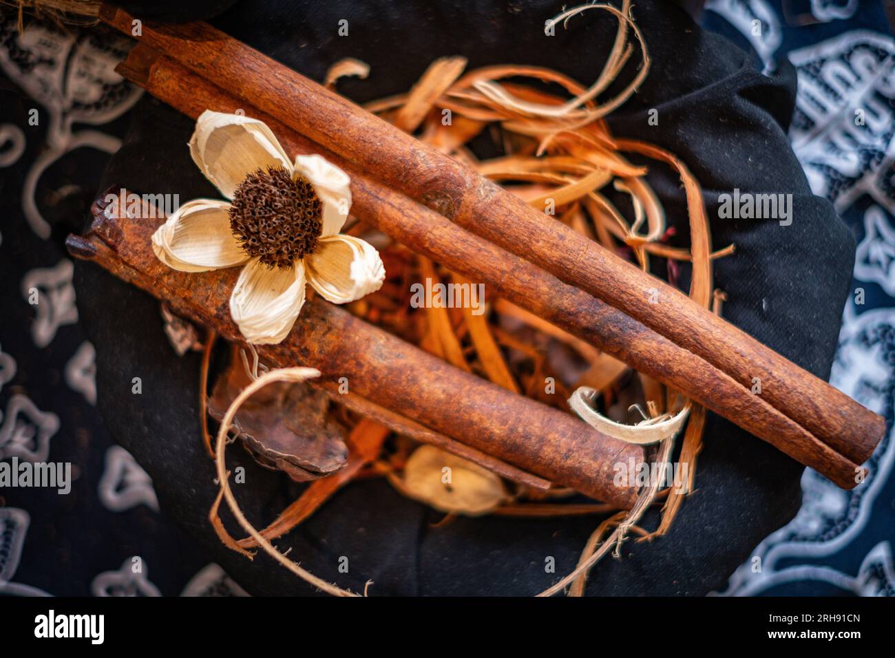 Various type of spices in wooden bowl and dried flower Stock Photo - Alamy