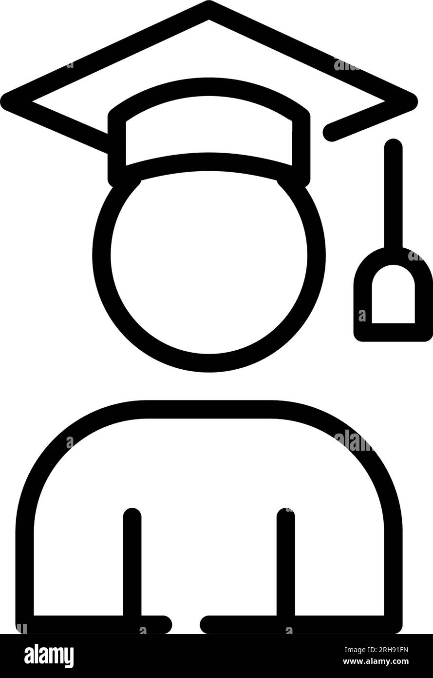 Student wearing a gown and mortar board. Graduate from university or ...