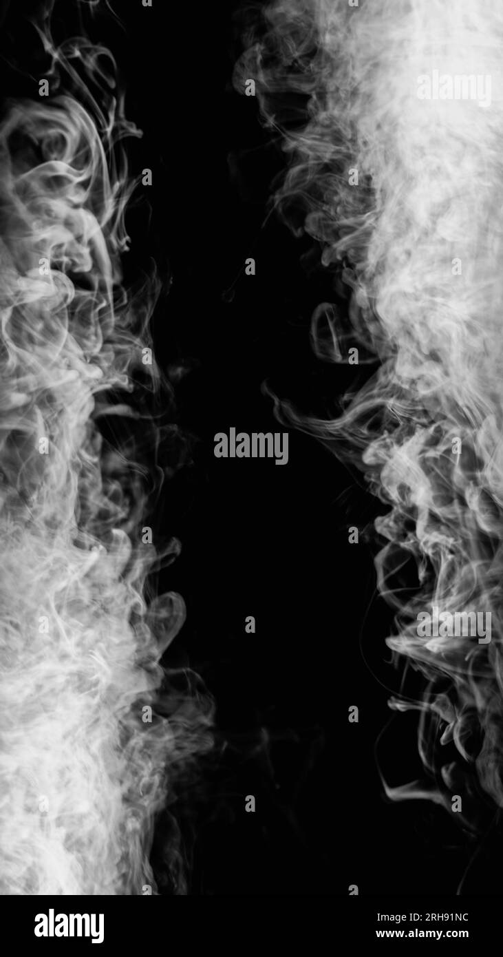 Smoke background fog frame night cloud white black Stock Photo - Alamy