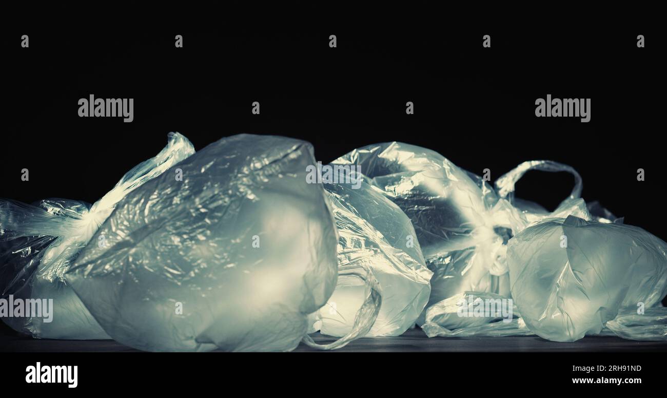 Waste collection plastic recycling packets pile Stock Photo - Alamy