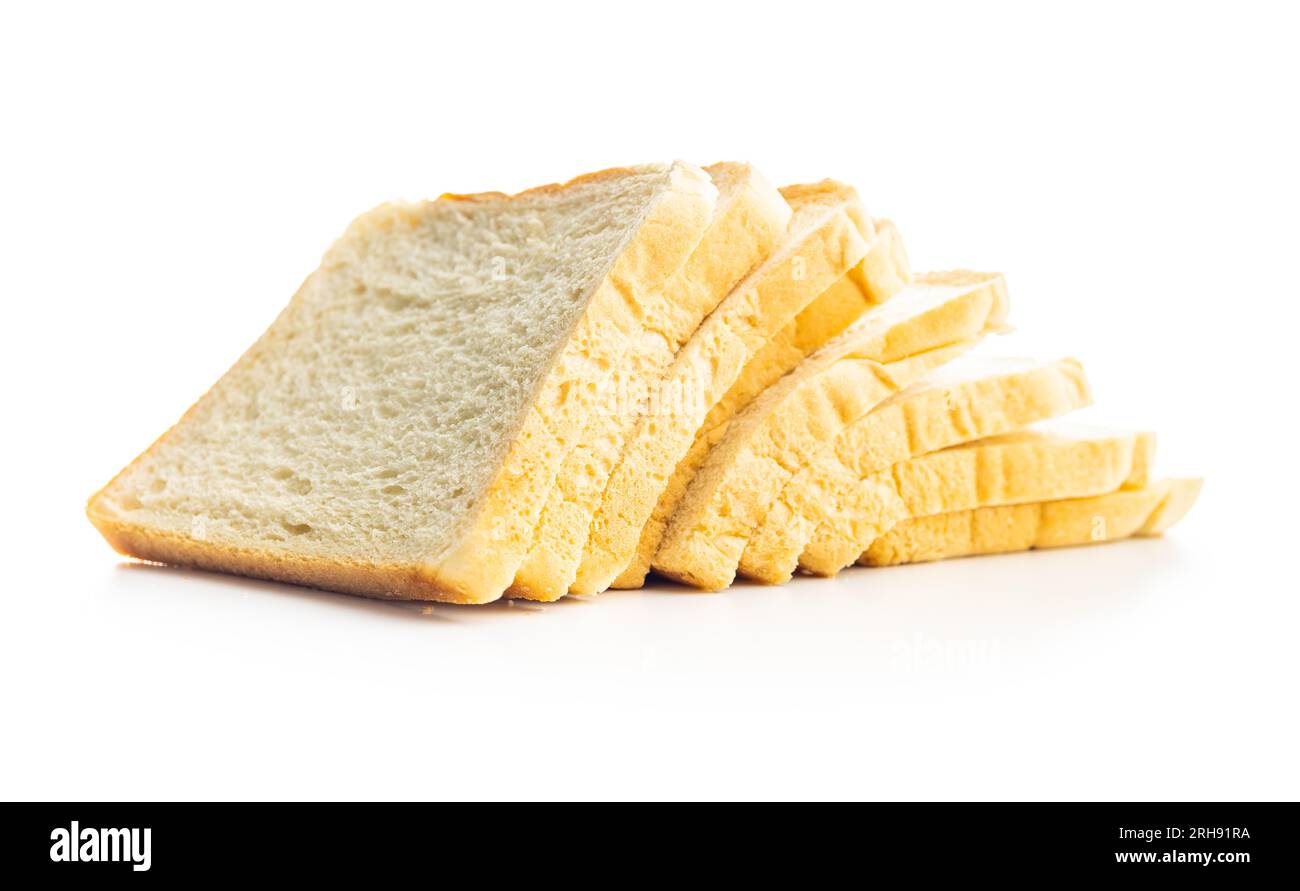 White sliced toast bread isolated on the white background Stock Photo ...