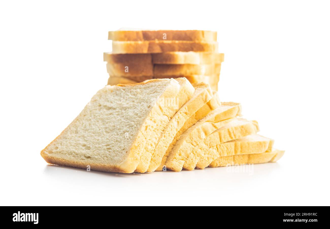 White sliced toast bread isolated on the white background Stock Photo ...