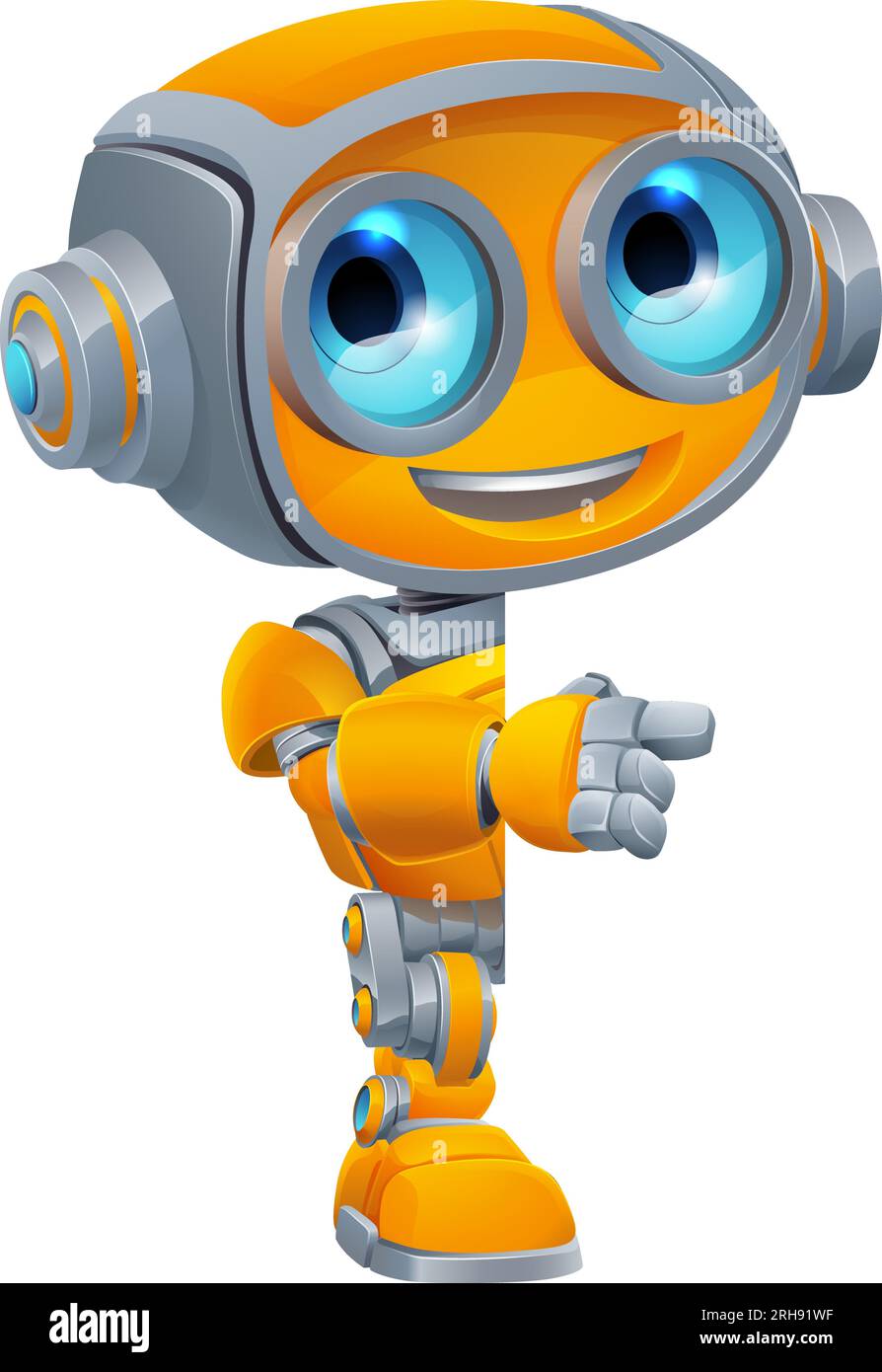 Robot Mascot Cartoon Cute Fun Alien Character Man Stock Vector Image ...