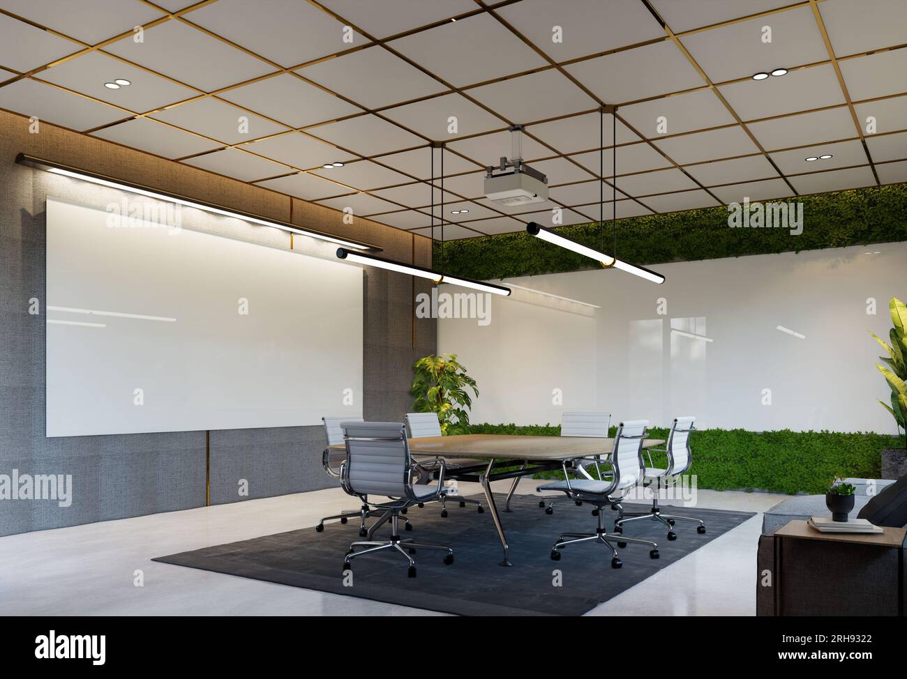 Modern conference interior and screens on the wall. The concept of ...